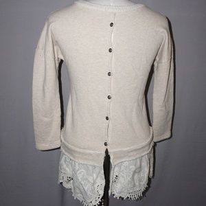 Indigo Thread Co | Tops | Indigo Thread Co Lace Trimmed Cream Top ...